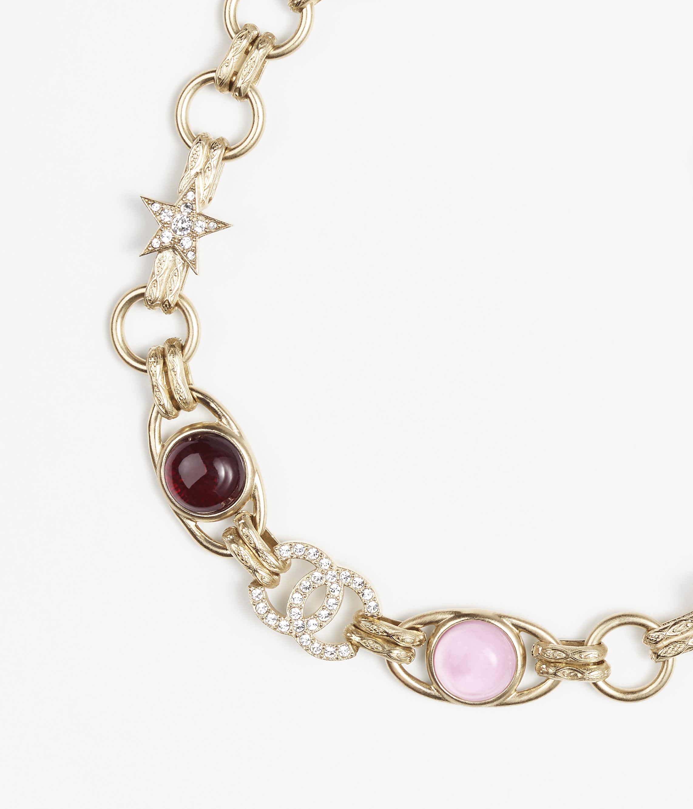 Choker Metal Glass Pearls And Strass Gold Multicolor And Crystal
